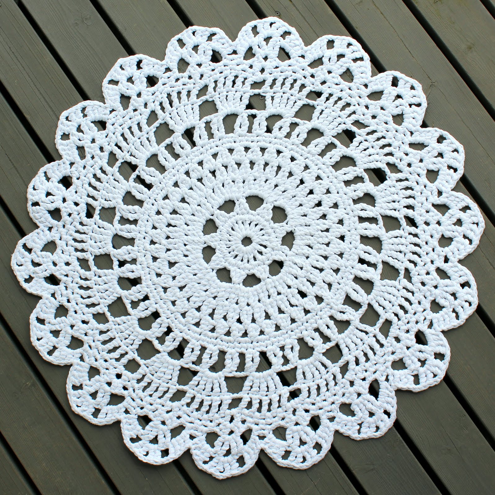 Pitsin viemää: Virkattu pyöreä matto | Crochet rug, Doily patterns ...