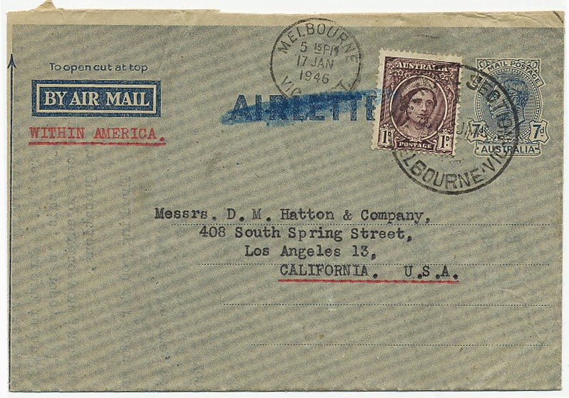 Aerogrammes & Airletters - Philatelic Archeology: Australia: No ...