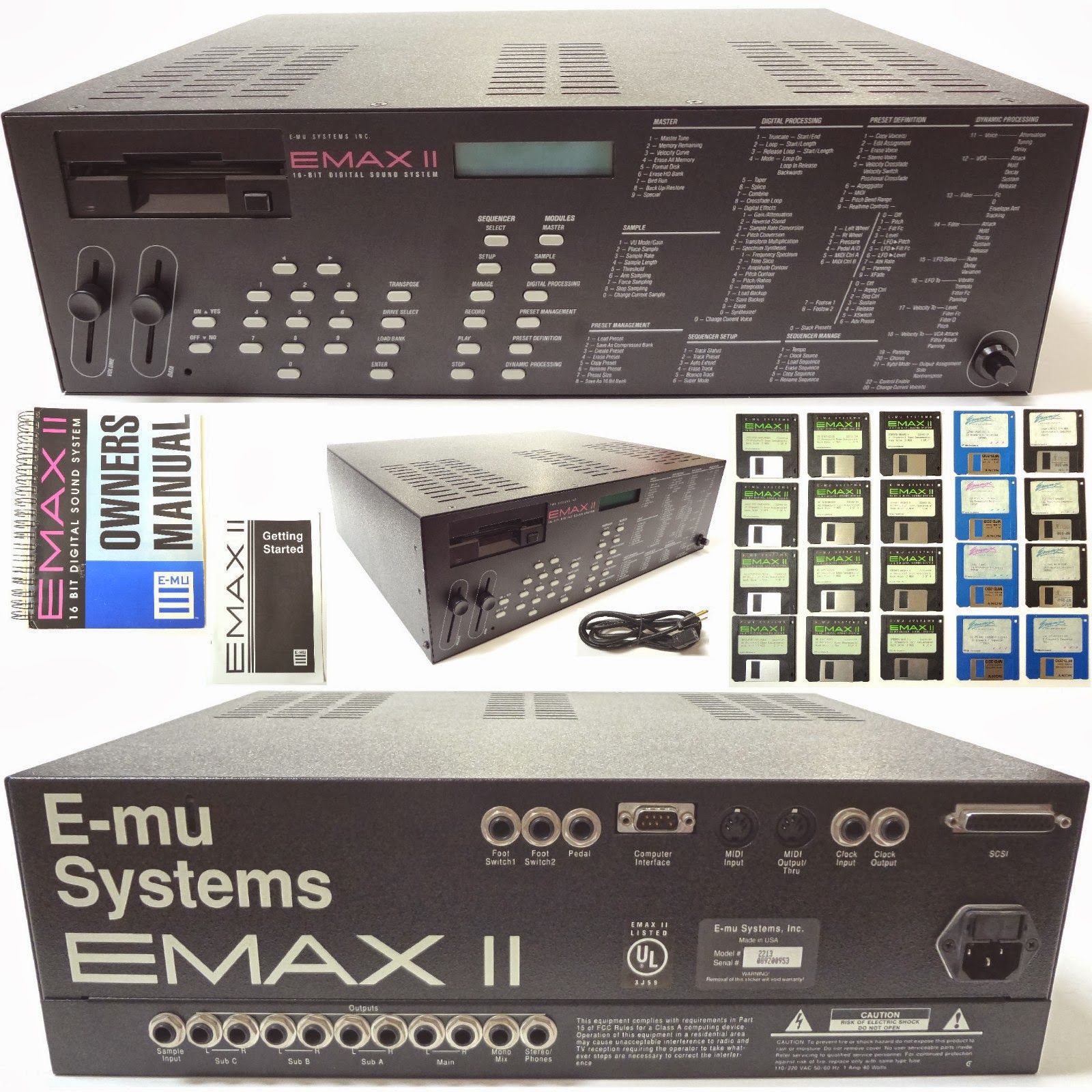 MATRIXSYNTH: E-MU EMAX II 16-bit Sampler Synth Rack with Disks ...