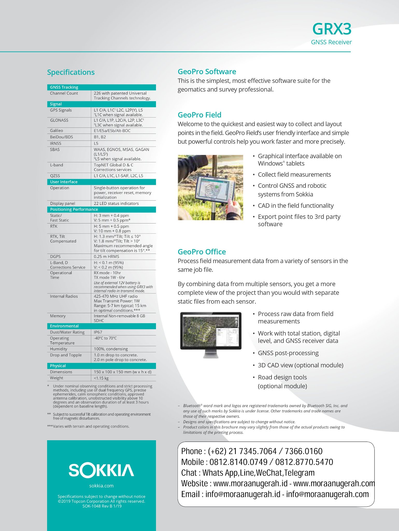 SOKKIA GRX3 GNSS Receiver Catalogue