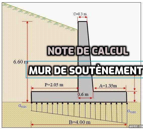 Note de calcul : Mur de soutènement - Un site dédié à la conception ...