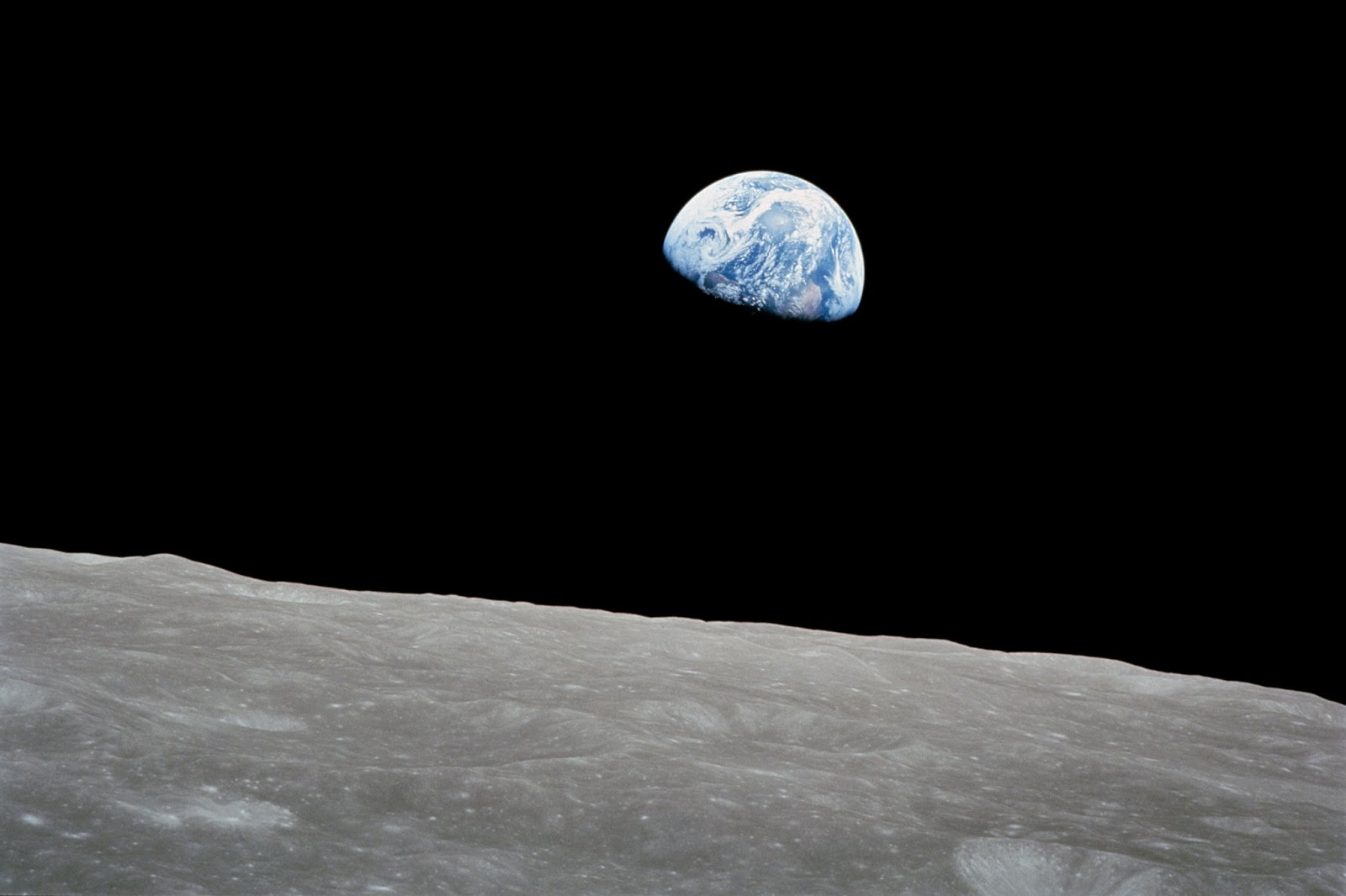Earthrise pic from USA's Apollo 8 taken 50 years ago in 1968 showing ...