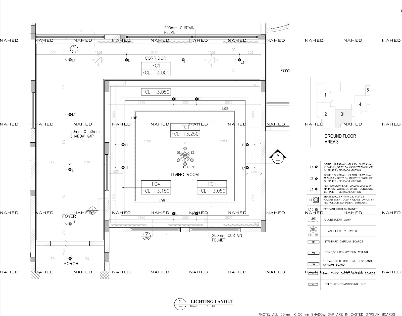 Private Villa Ceiling Setout Layout (Detail/Working Drawing) ~ NAHED ...