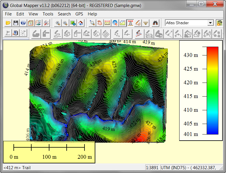 Global Mapper: Contour line (Field to Finish) | GEOSPATIAL Article: