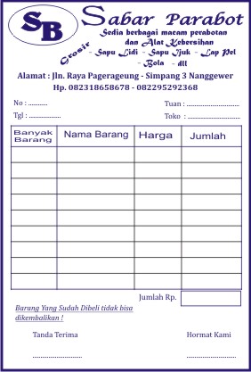 Download Kumpulan Contoh Nota Toko.cdr - KARYAKU