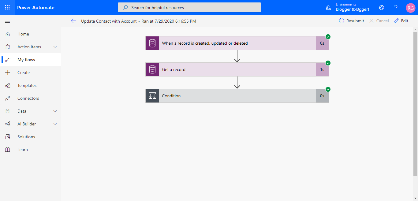 Using Microsoft Flow in Dynamics 365