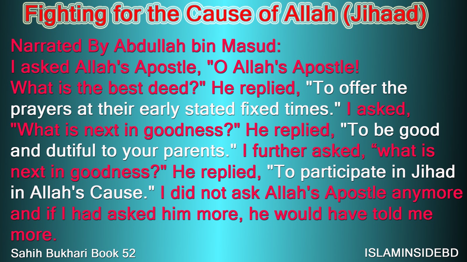 Islam Inside: Beautiful Islamic Quotes |Today's Hadith