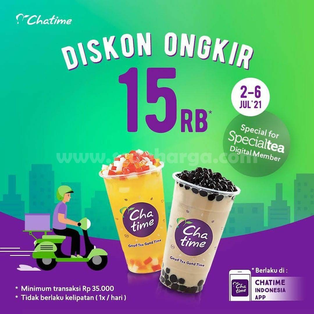 CHATIME Promo DISKON ONGKIR Rp. 15.000 di Chatime Mobile App - scanharga