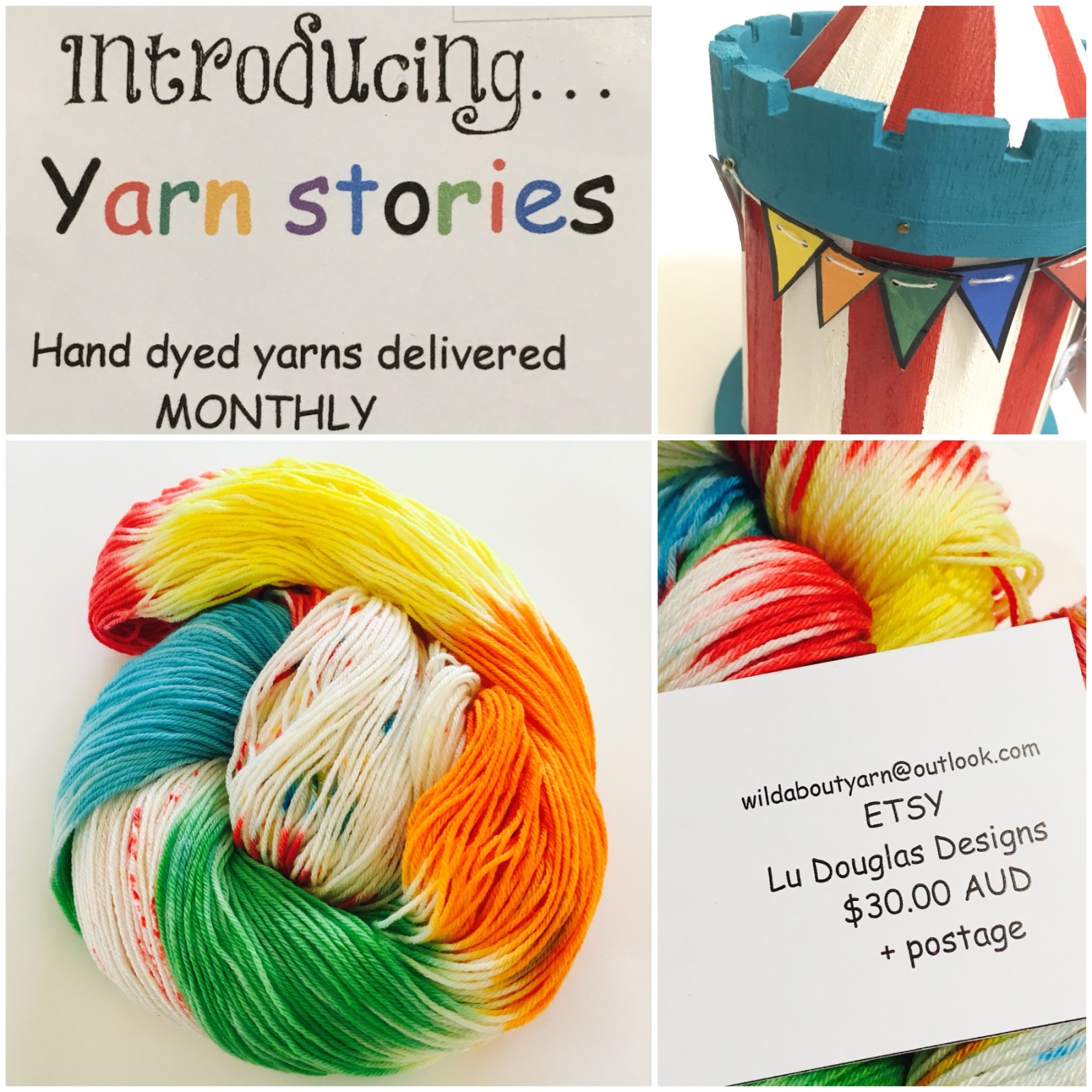 wildaboutyarn: Yarn Stories - The Circus Series Range,hand dyed yarn!