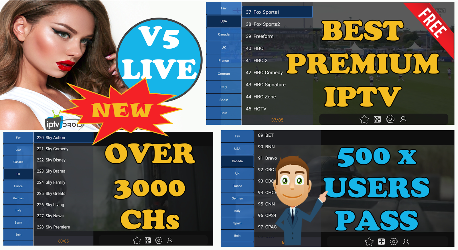 V5LIVE : BEST PREMIUM IPTV TO WATCH BEST PREMIUM CHANNELS + 500 X USERS & PASS NEW ...