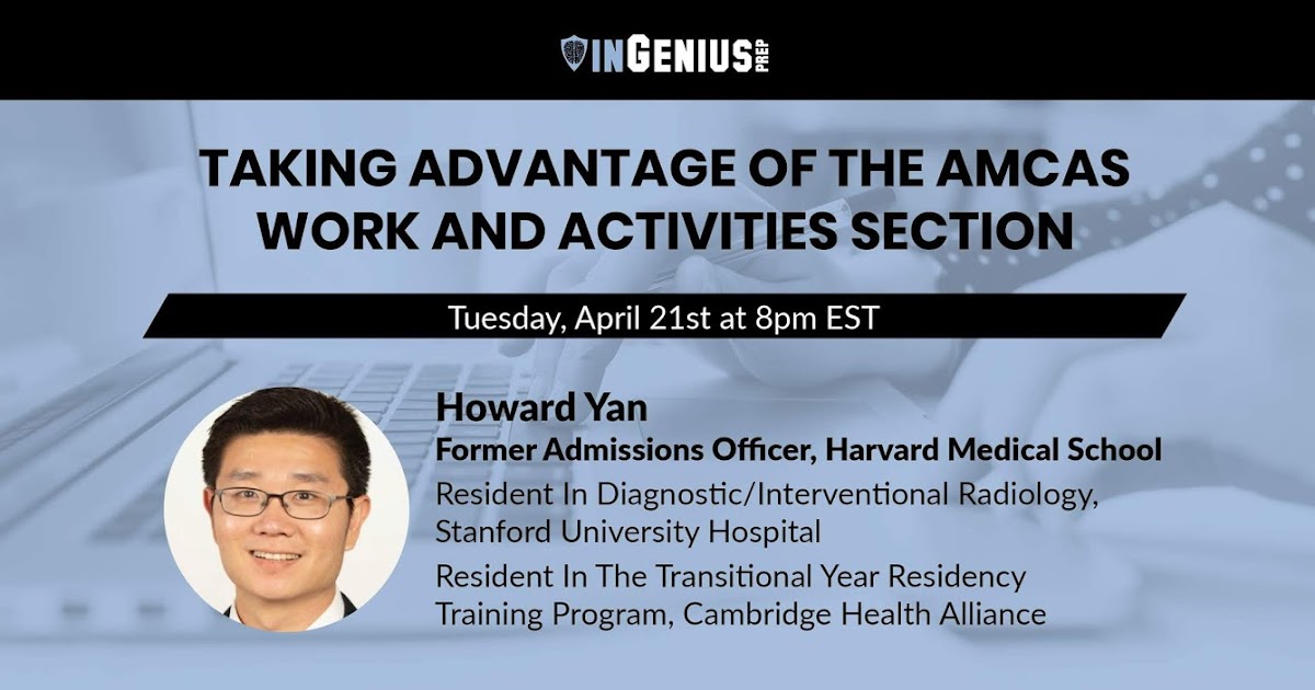 Free Webinar: "Taking Advantage of the AMCAS Work and Activities Section"