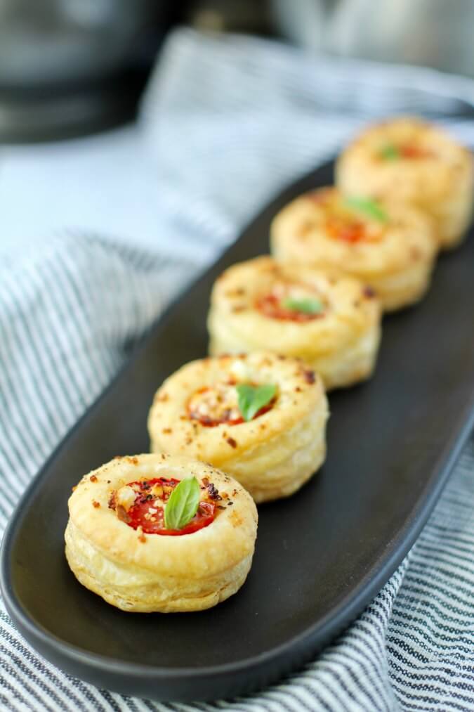 Puff Pastry Tomato and Goat Cheese Pizzettes | Karen's Kitchen Stories