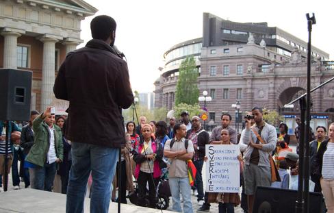 Black people in Sweden demonstrated for recognition Swedish ...
