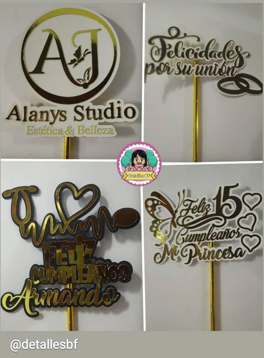 Topper Doble Capa con Metalizado - Mis Toppers Tus Toppers