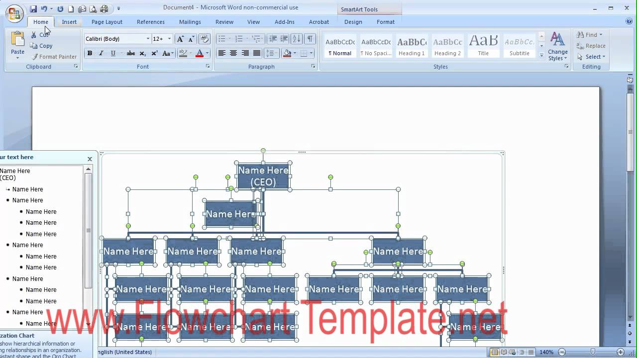 How To Create An Organizational Chart In Word - Collage Template