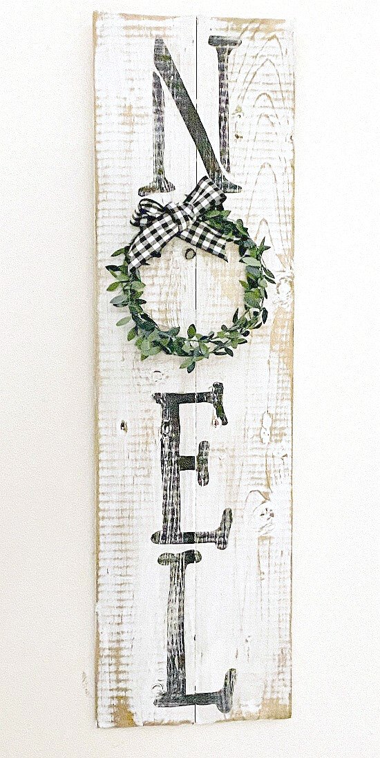 Rustic Christmas Sign Made with Reclaimed Wood