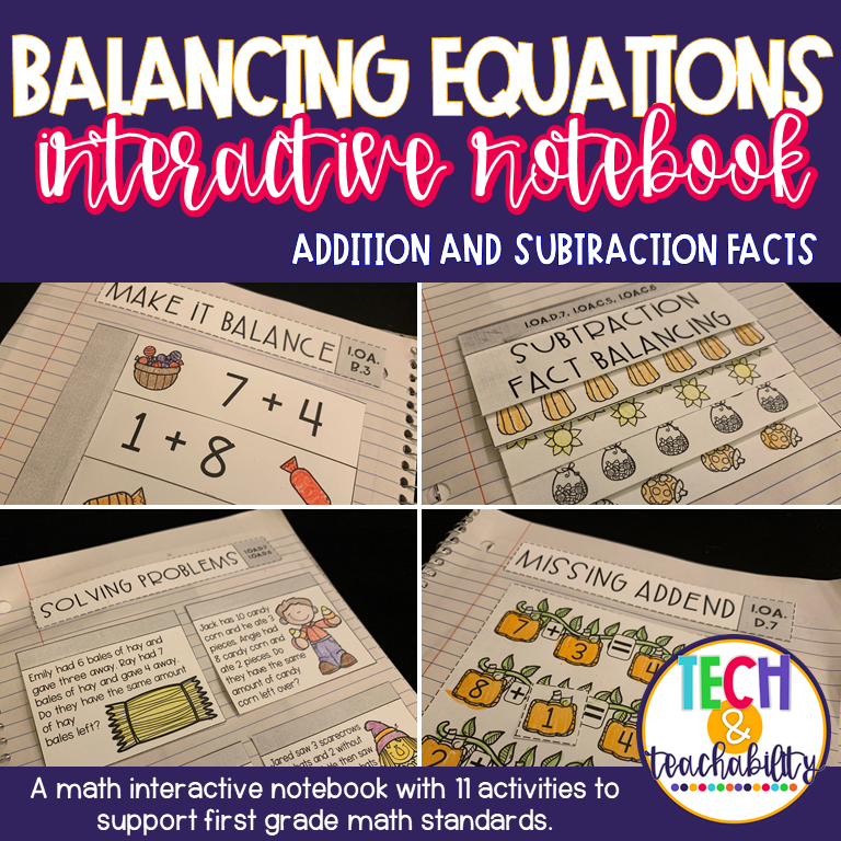 Balancing Equations Interactive Math Notebook! - Tech and Teachability