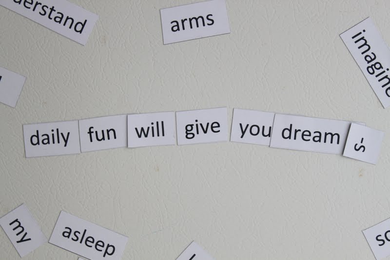 The Creativity Greenhouse: DIY- Large Print Magnetic Poetry