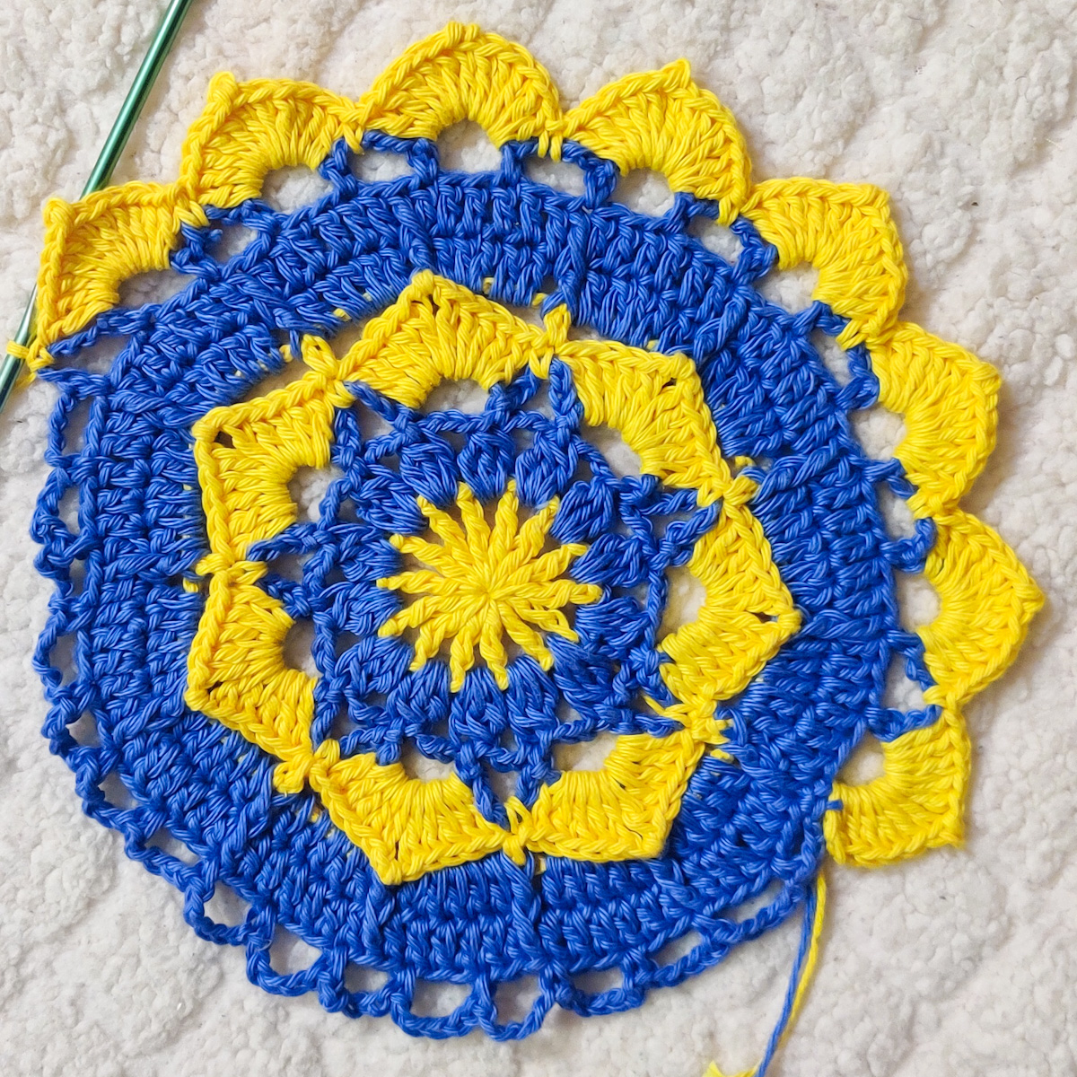Raji's Craft Hobby: Blooming Flower Crochet Doily