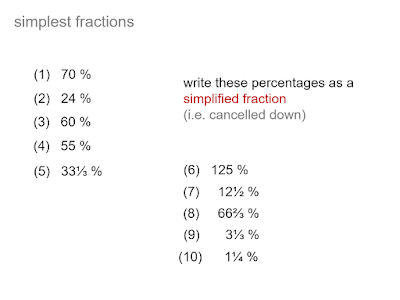 MEDIAN Don Steward mathematics teaching: percentages to simplest fractions