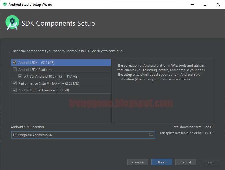 Catatan masa lalu: Mengkonfigurasi Android Studio Setup Wizard untuk ...