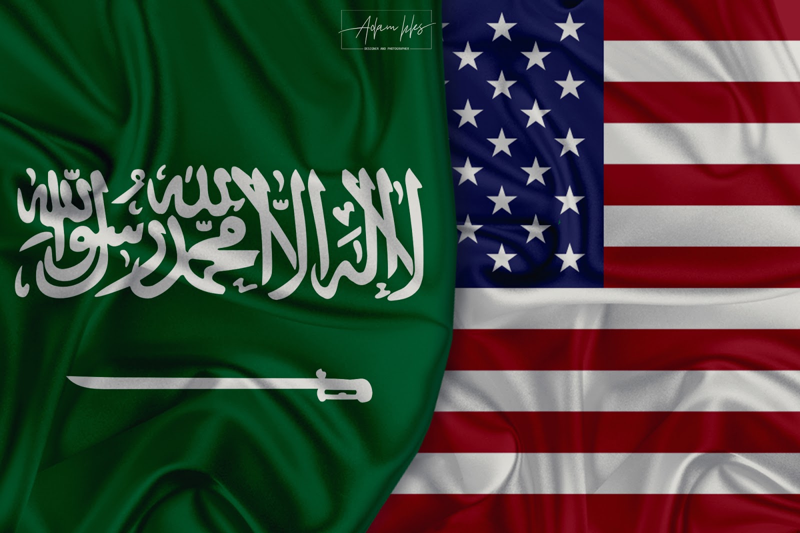 United States and Saudi Arabia flag background - Country wallpapers