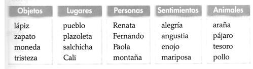 Aula Virtual Tercer grado: LENGUA CASTELLANA (El sustantivo)