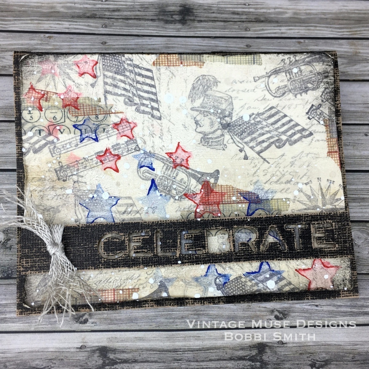 Vintage Muse: Patriotic Distress Card with Ranger Ink...