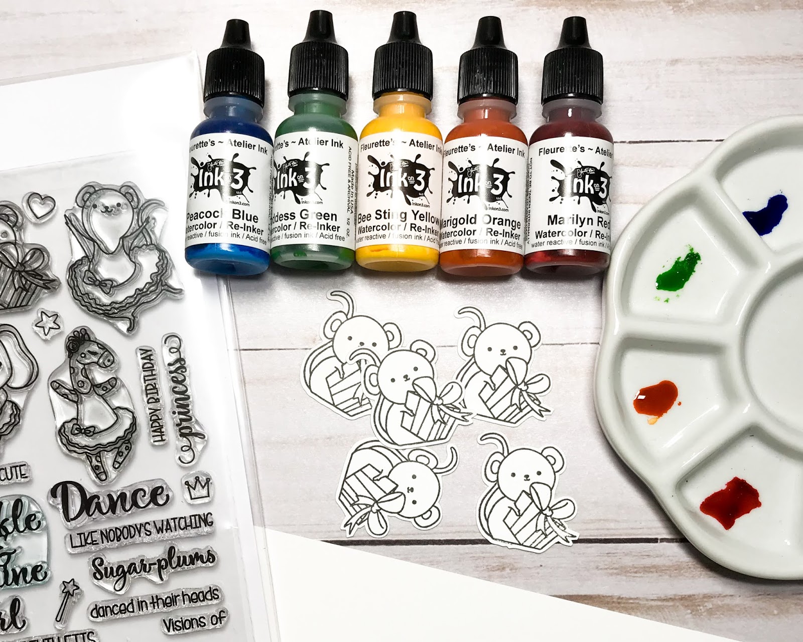 Inkon3: Atelier Inks: Colorful Splatter Card