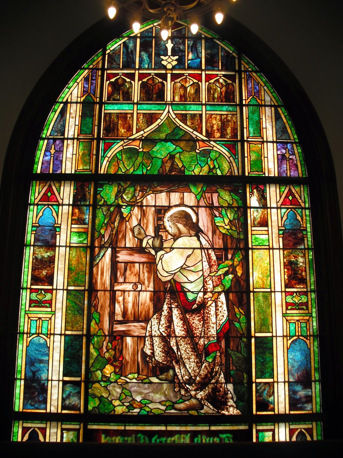 Historic LDS Architecture: Tenth Ward: Christ Stained Glass Detail