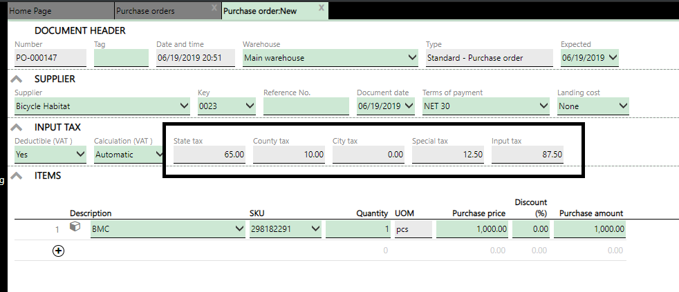Automatic-VAT-calculation