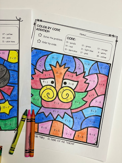 An Apple For The Teacher: Chinese New Year Color By Number Math Facts ...