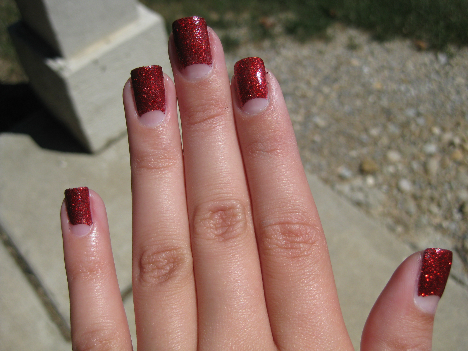 MaD Manis: Sexy Red Half Moons