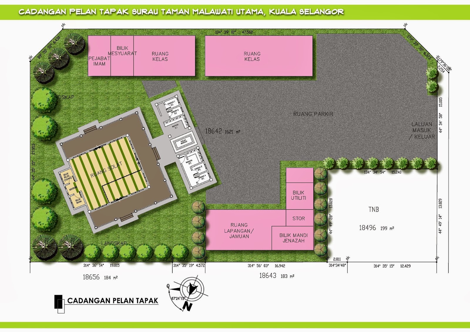 SURAU TAMAN MALAWATI UTAMA: Pelan tapak surau