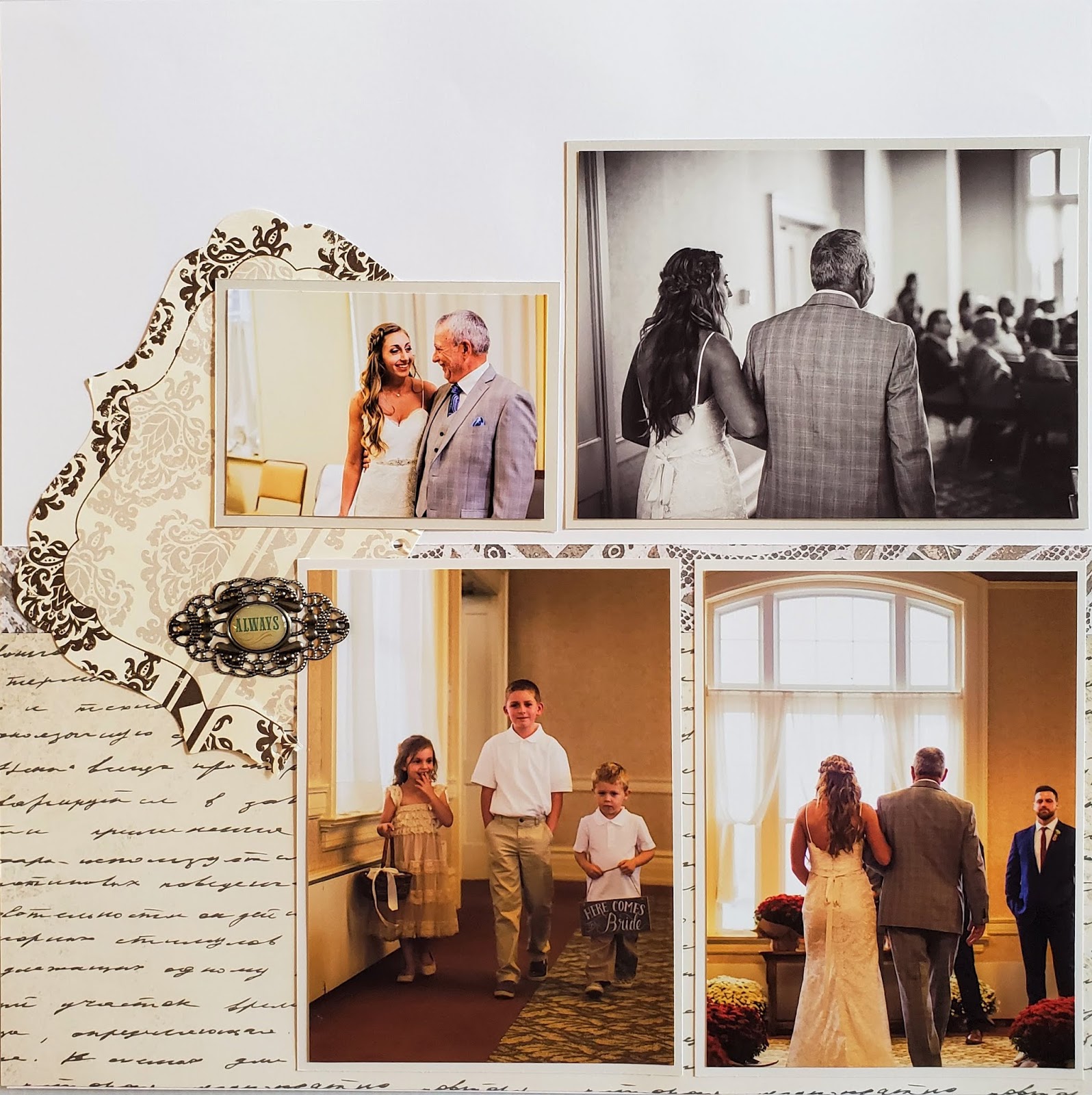 Random Memories: "Here Comes the Bride" - Two Page Wedding Layout