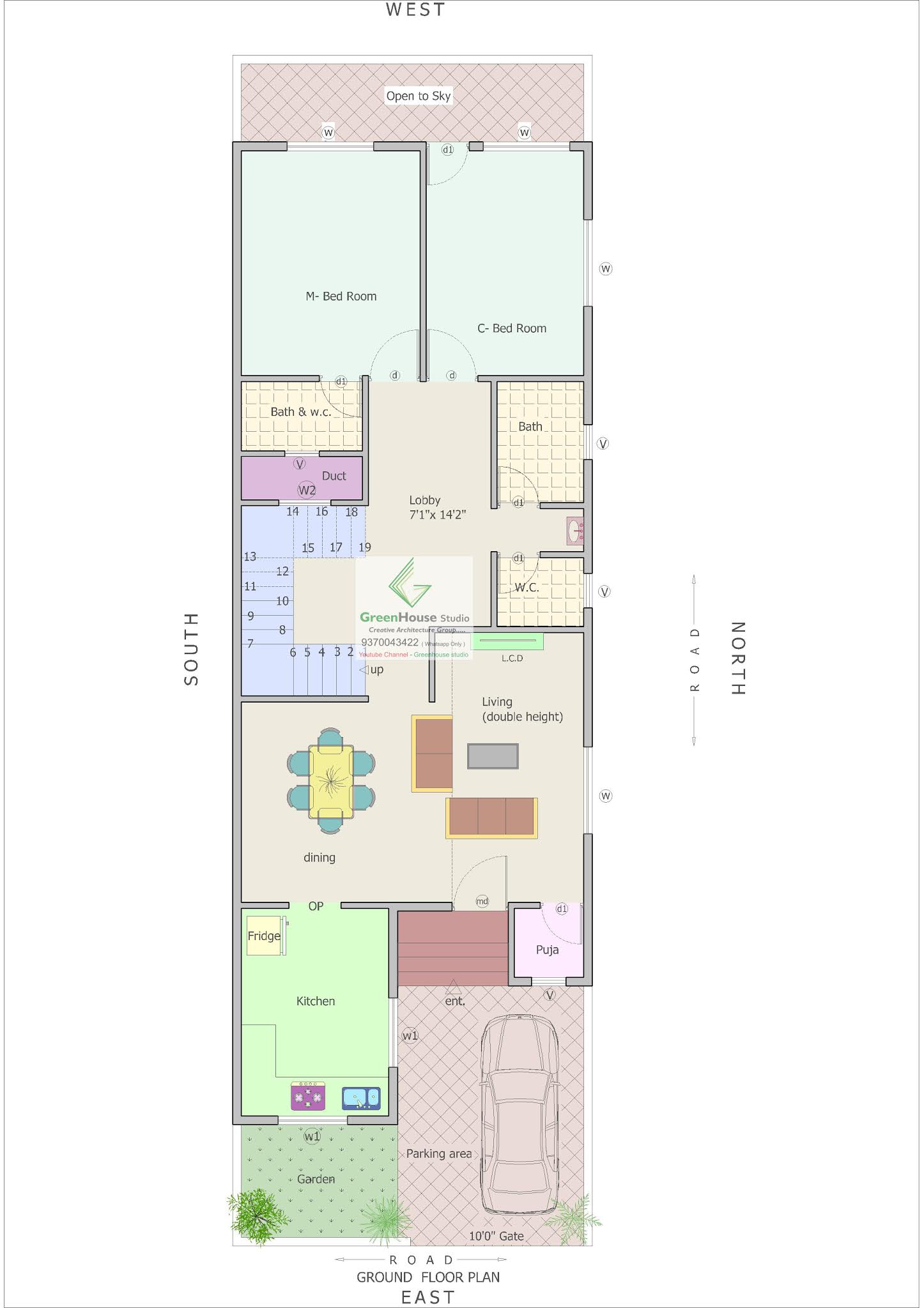 20' x 65' West Face Double Floor Plan