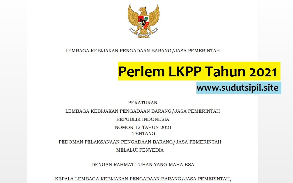 Perka - Perlem LKPP Terbaru Tahun 2021 Download File - Sudut Sipil