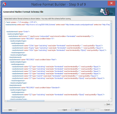 Learning SOA: Create schema for a CSV file with different set of ...