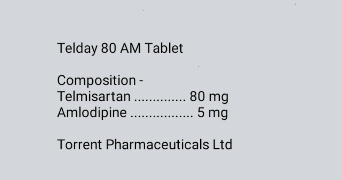Telday 80 AM Tablet Uses View Dosage Substitutes Price and Sideeffects