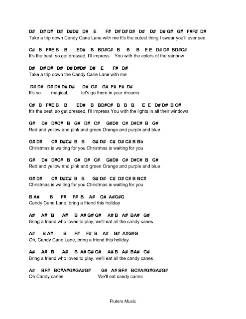 Flute Sheet Music: Candy Cane Lane