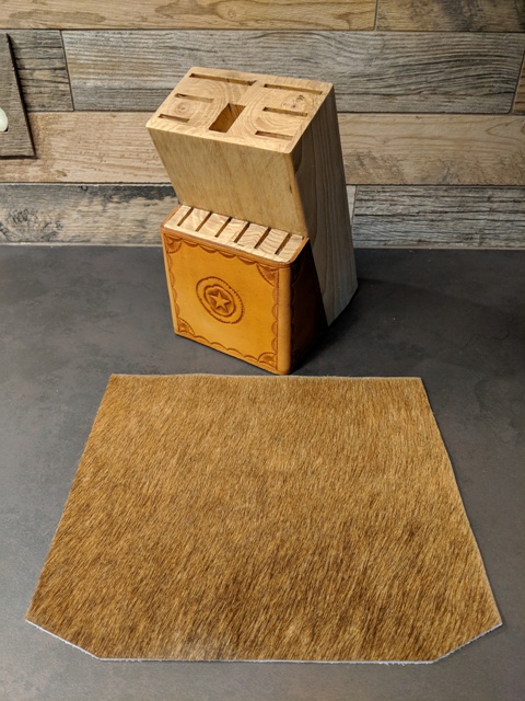 Leather Covered Knife Block