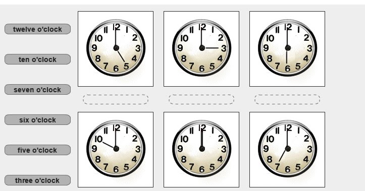 English is FUNtastic: Telling the time - interactive picture matching quiz