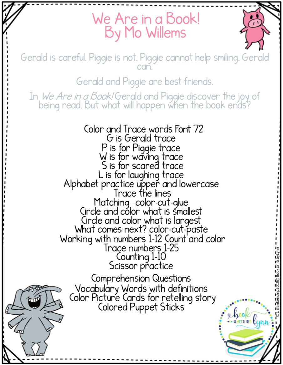 WE ARE IN A BOOK! BOOK UNIT ~ Book Units by Lynn