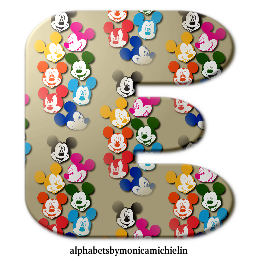 M. Michielin Alphabets: BEGE MICKEY FACES TEXTURE ALPHABET, ICONS AND ...