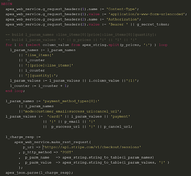APEX stuff in one place: Oracle APEX and Stripe v3 part 2