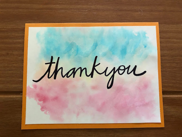 Doodled Curls: Watercolor Thank You Cards