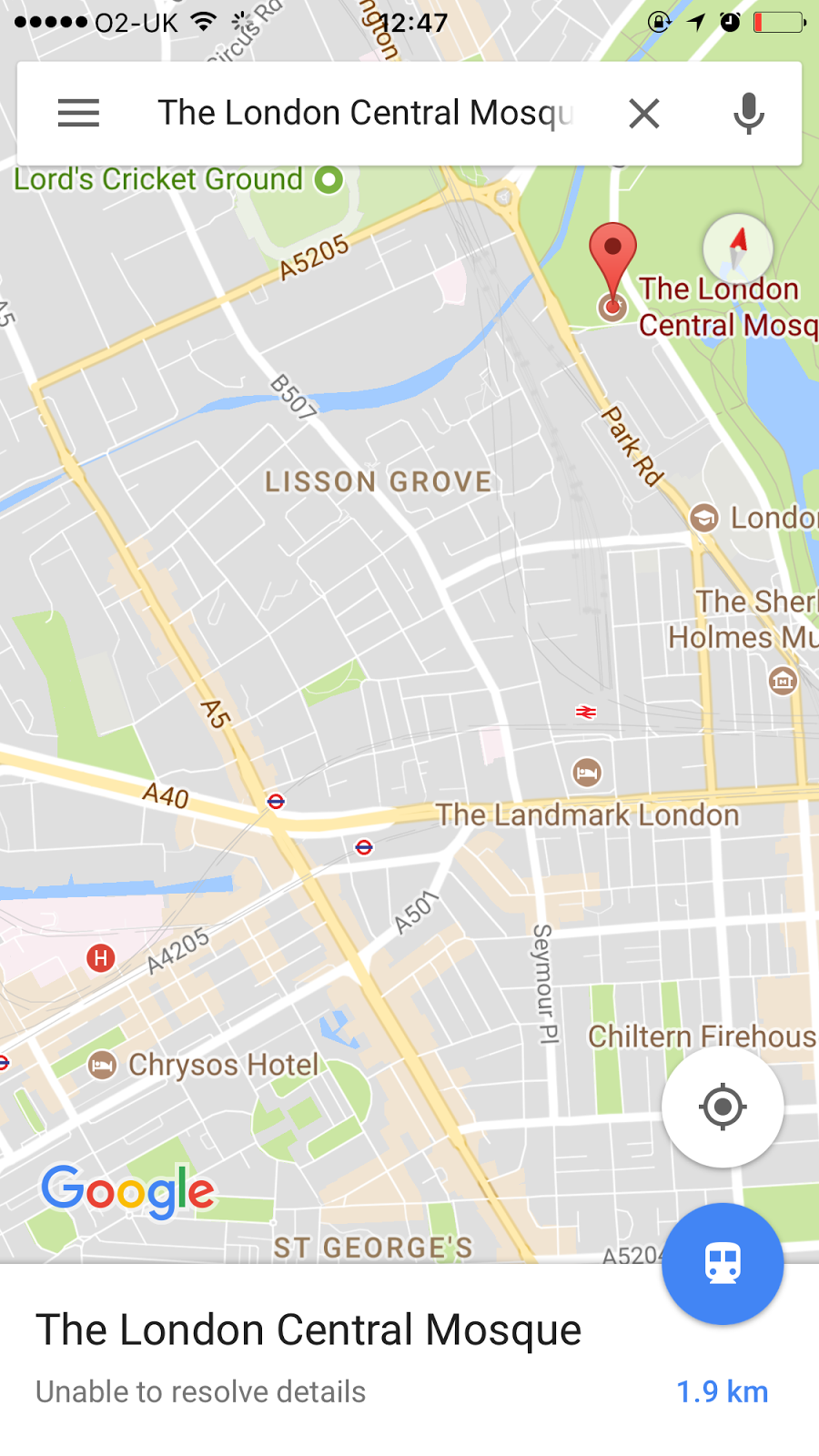 Jalan-jalan London : Masjid di London, Guna Google Maps Di London