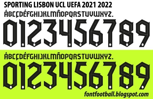 FONT FOOTBALL: Font Vector Sporting Lisbon 2021 2022 kit