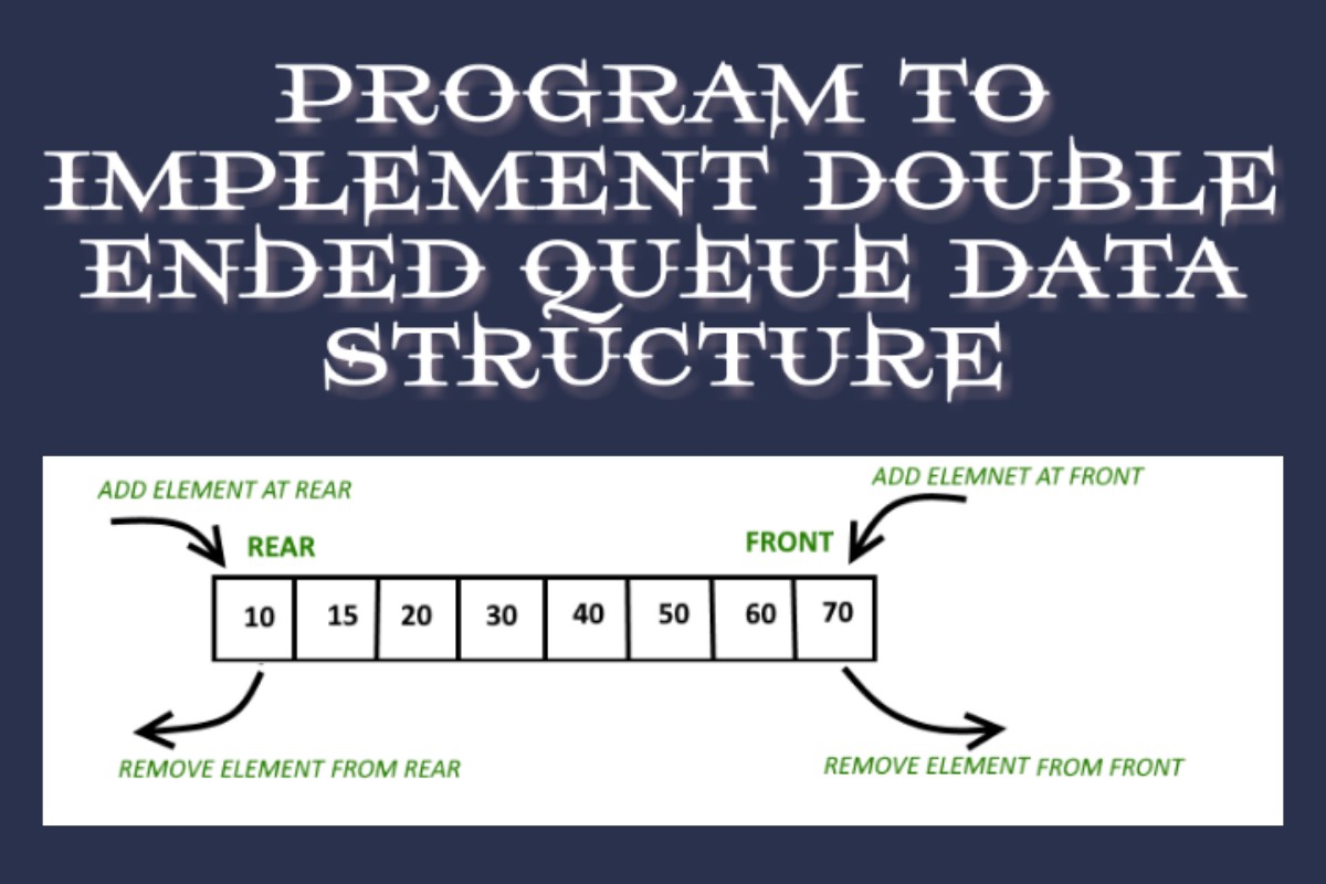 Program to Implement Double Ended Queue Program to Implement Double Ended Queue