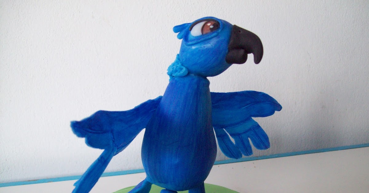 Artesanías en Porcelana fría ChulitaMora: Loro BLu